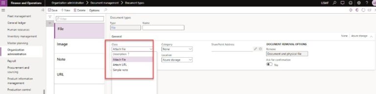 D365 F&O Document Management Configuration Types - CodeValue