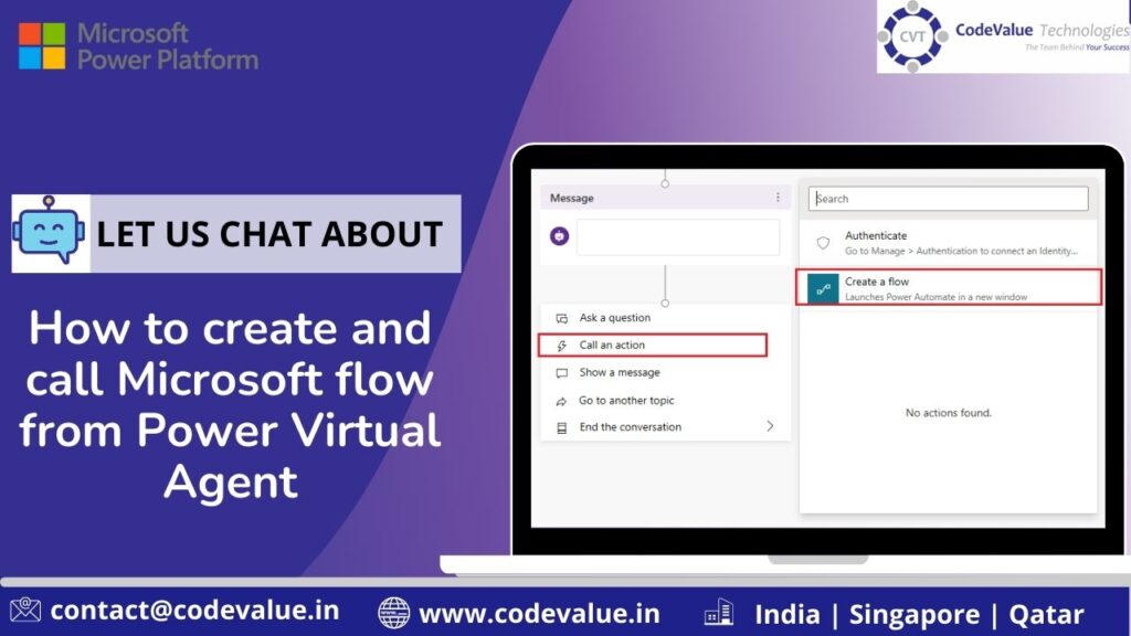 How to create and call Microsoft flow from Power Virtual Agent - CodeValue